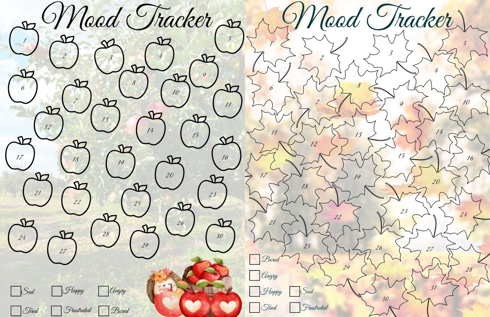 Monthly Mood Trackers | PDF Printable - Etsy