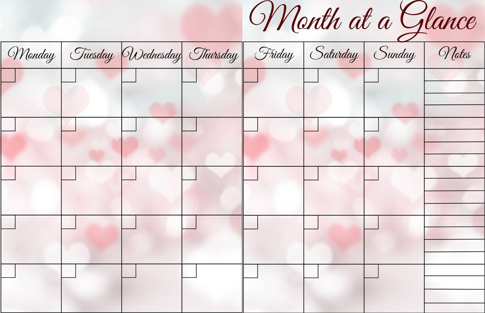 Monthly Overview Pages | PDF Printable - Etsy