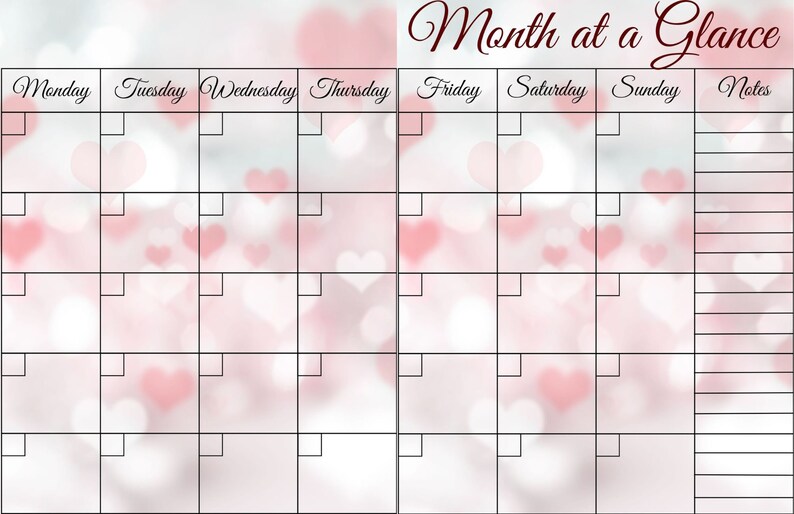 Monthly Overview Pages | PDF Printable - Etsy