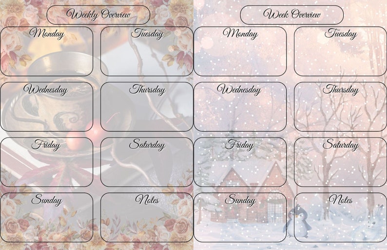 Weekly Overview Pages | PDF Printable - Etsy