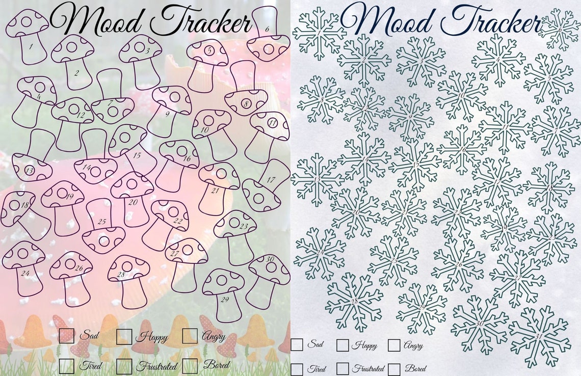 Monthly Mood Trackers | PDF Printable - Etsy