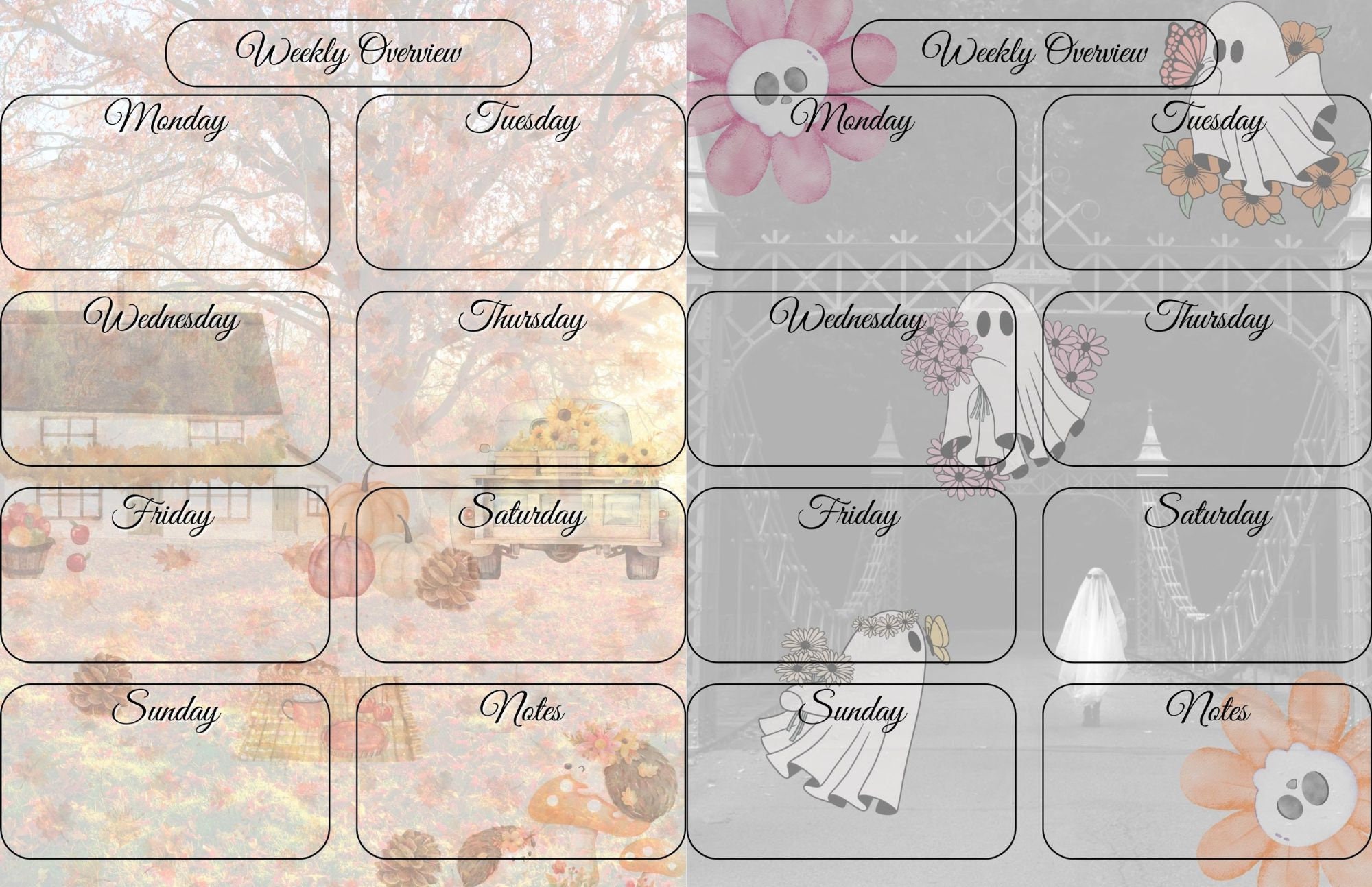 Weekly Overview Pages | PDF Printable - Etsy
