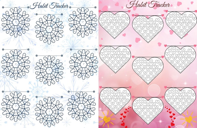 Monthly Habit Trackers PDF Printable - Etsy