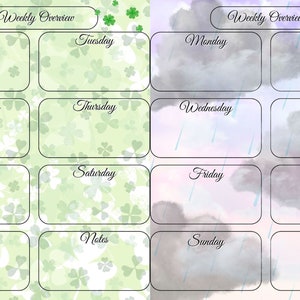 Weekly Overview Pages PDF Printable - Etsy
