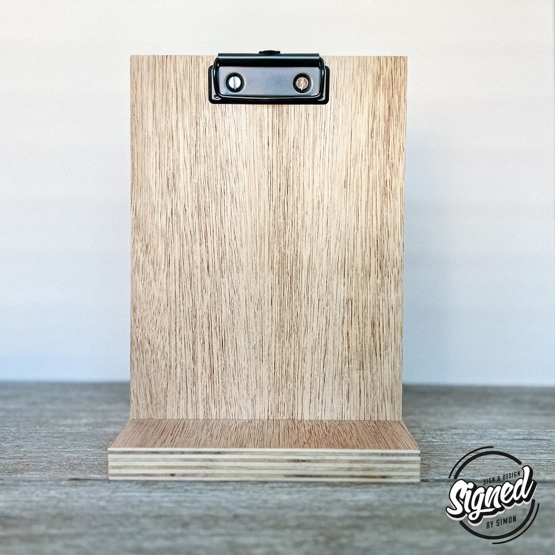 Table Desktop Stand, Wooden Menu Holder, Wedding Signs Clip Board, Wood ...