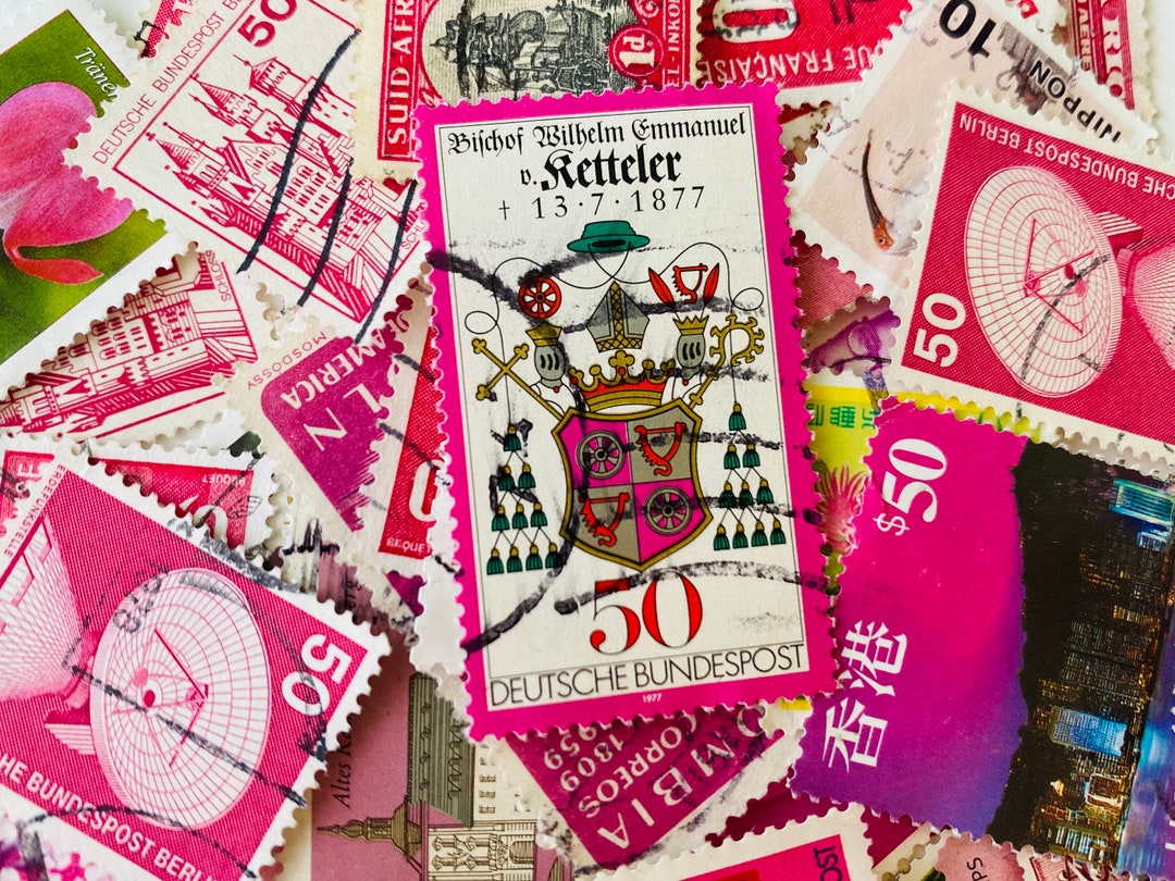 Postage Stamps Pink Tone Themes - Etsy