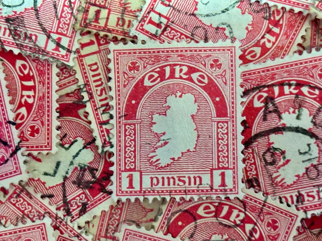 Ireland Postage Stamps/map/red/1922 - Etsy