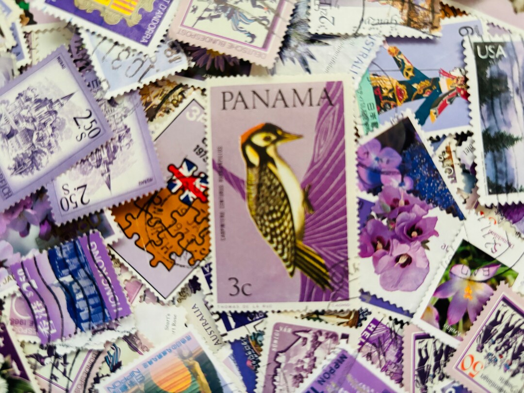 Postage Stamps Violet Tone Themes - Etsy