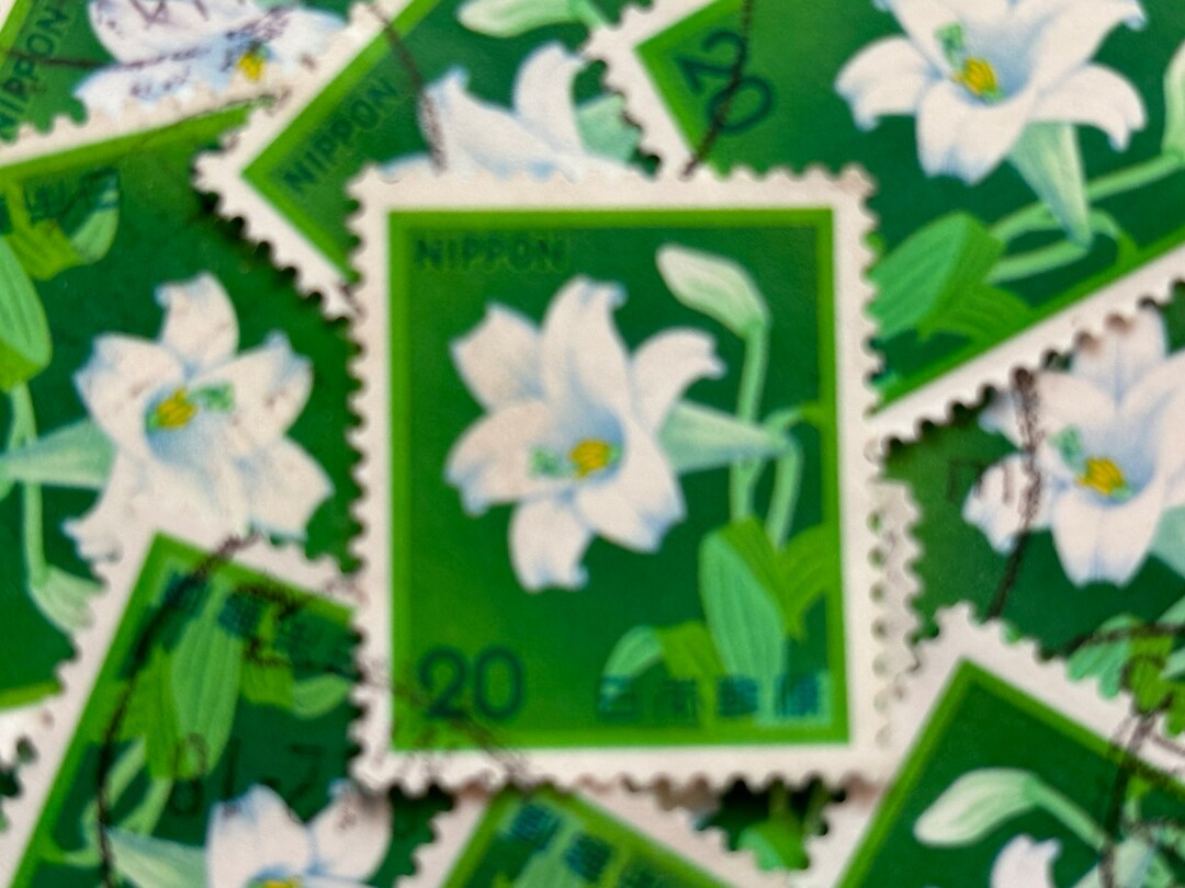 Japan Postage Stamps/white Tulip Lily/1980 - Etsy