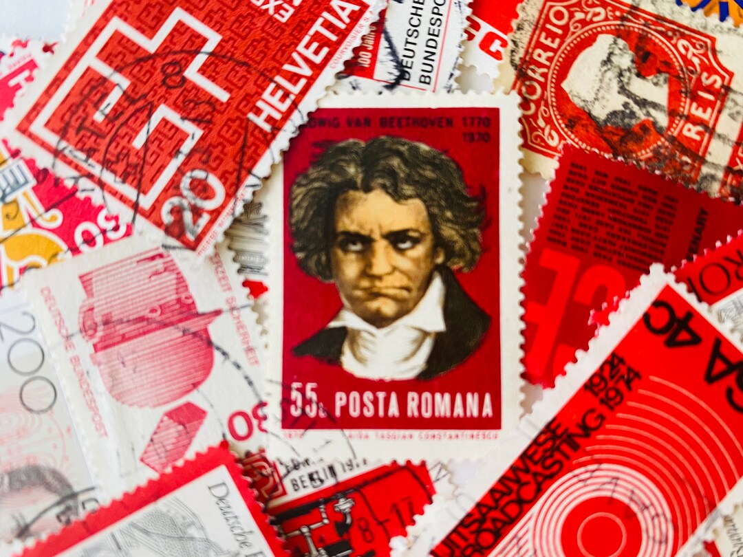 Postage Stamps Red Tone Themes - Etsy