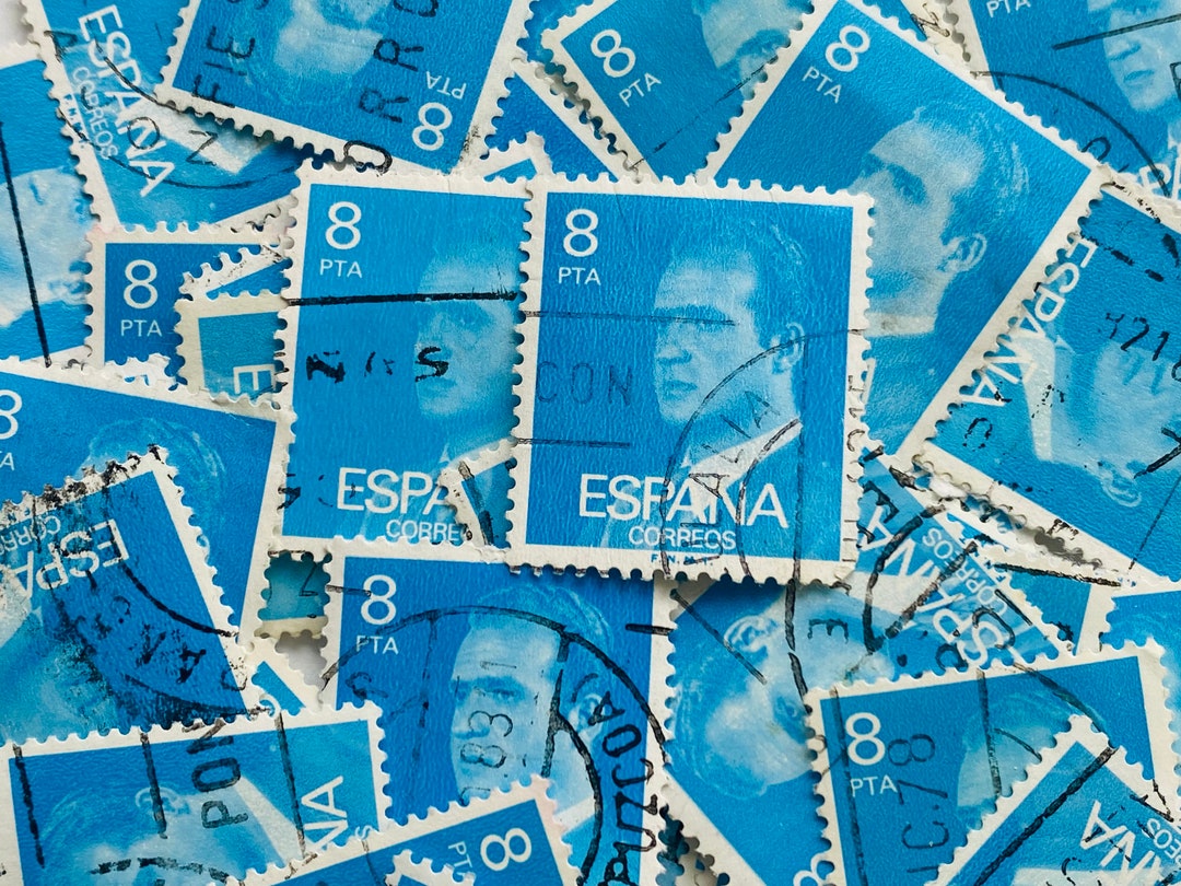 Spain Postage Stamps/king Juan Carlos 1/cyan Blue - Etsy