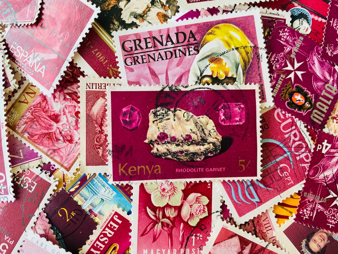 Postage Stamps Plum Tone Themes - Etsy