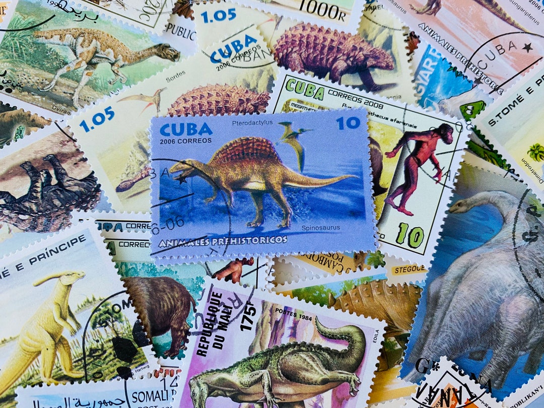 Dinosaurs - Postage Stamp Packs - Etsy