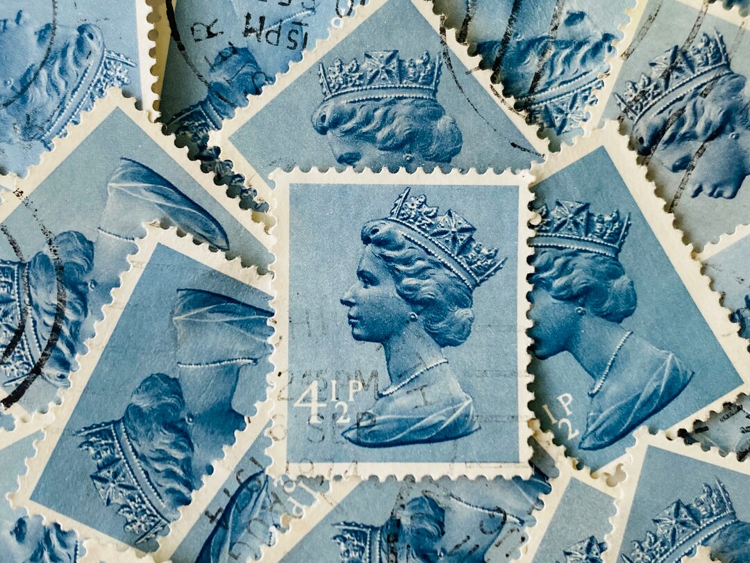 Great Britain Postage Stamps/grey Blue/machin/4 1/2p - Etsy