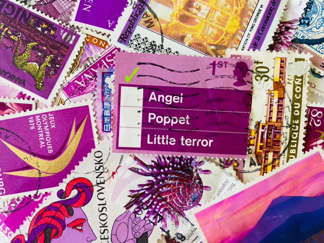 Postage Stamps Purple Tone Themes - Etsy
