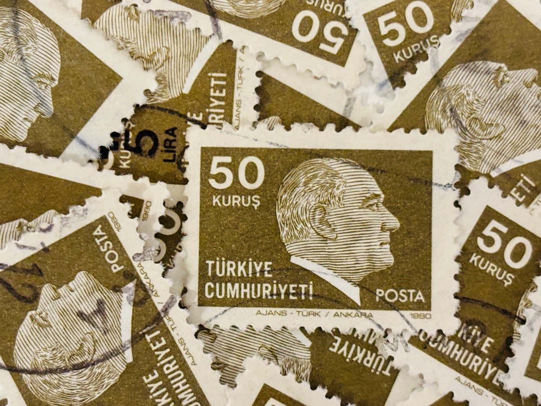 Turkey Postage Stamps/kemal Ataturk 50/brown Olive/1983 - Etsy