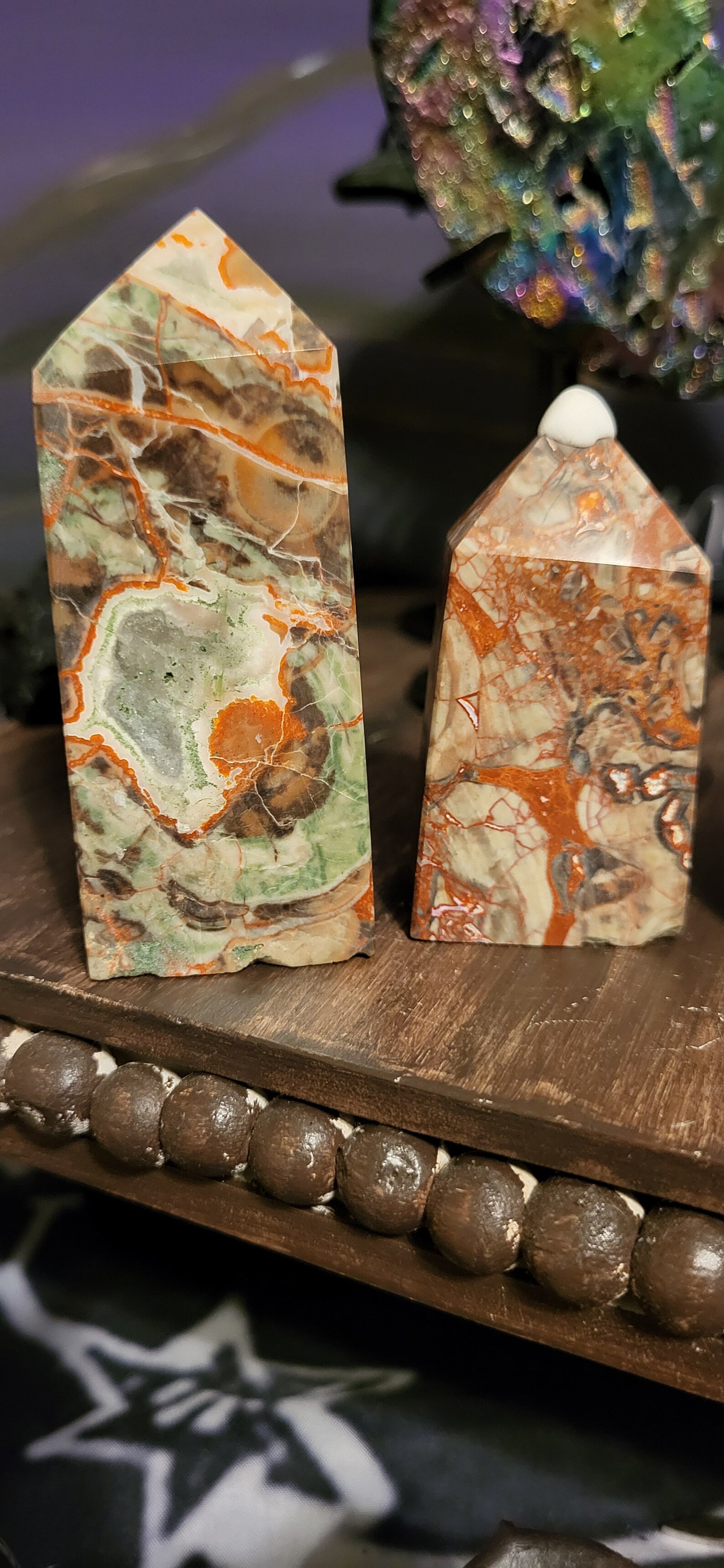 Money Agate Points Towers Colorful Money Agate, Nice Pieces. A24 B24 ...