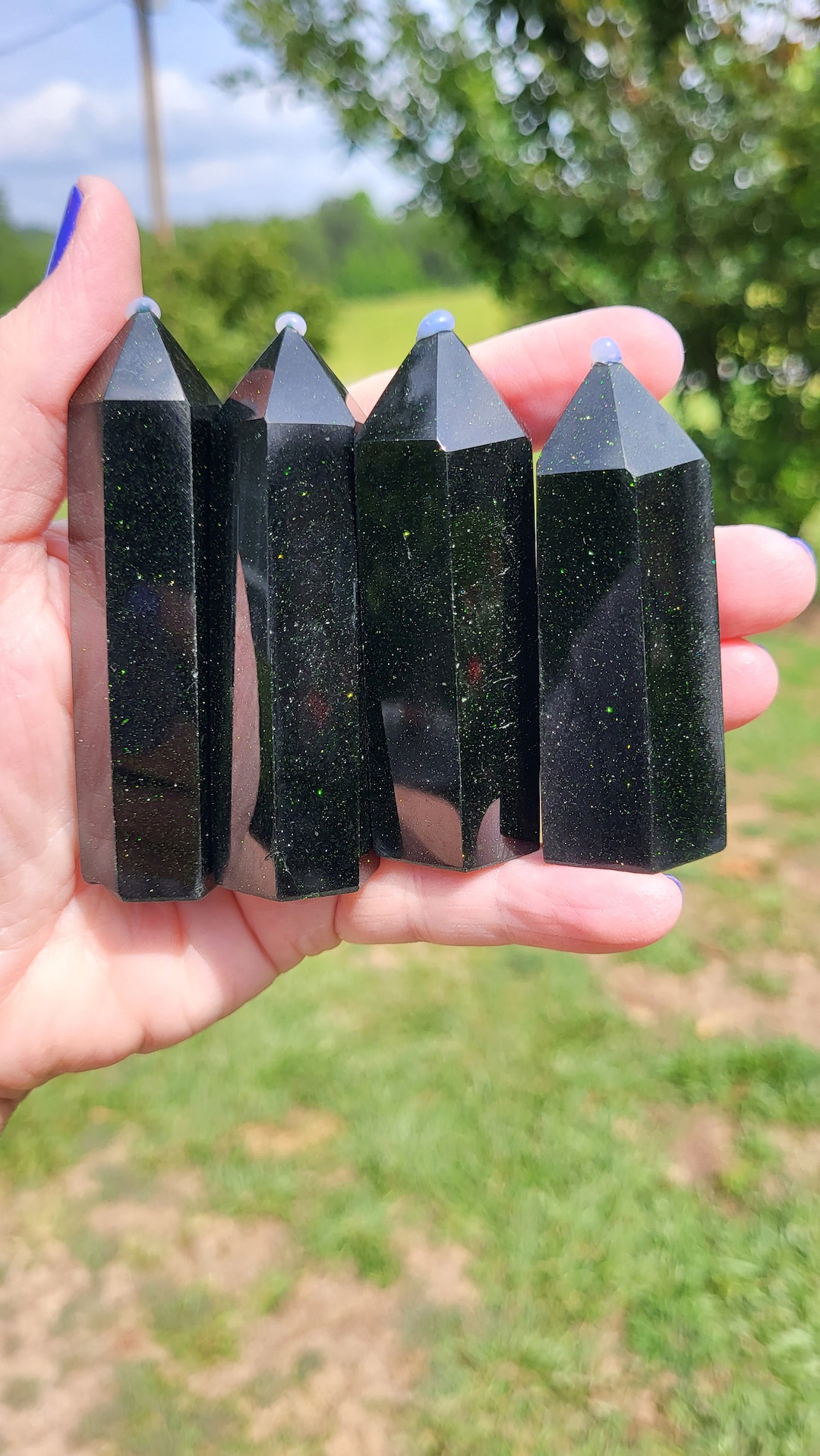 Green Sandstone Towers SPARKLY! Nice Size Towers. - Etsy