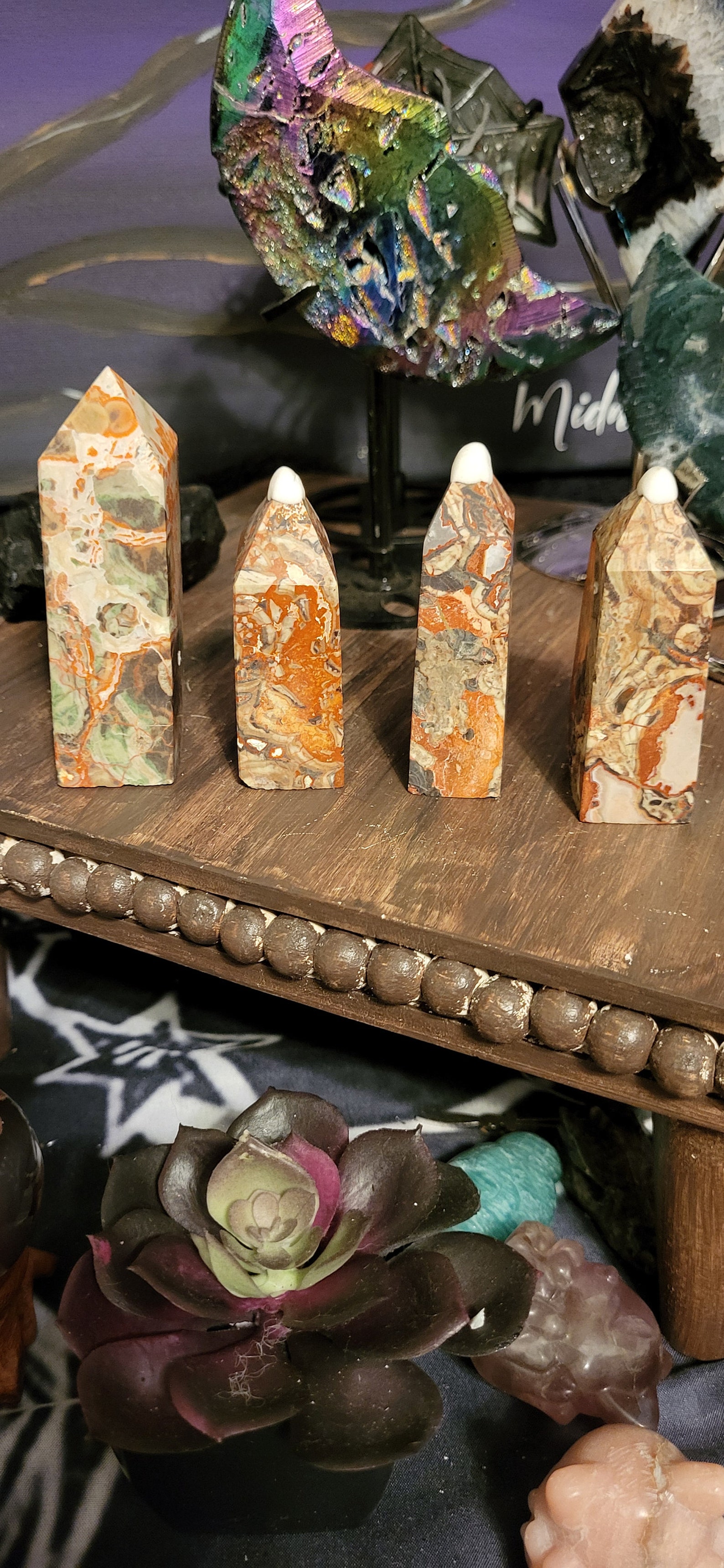 Money Agate Points Towers Colorful Money Agate, Nice Pieces. A24 B24 ...