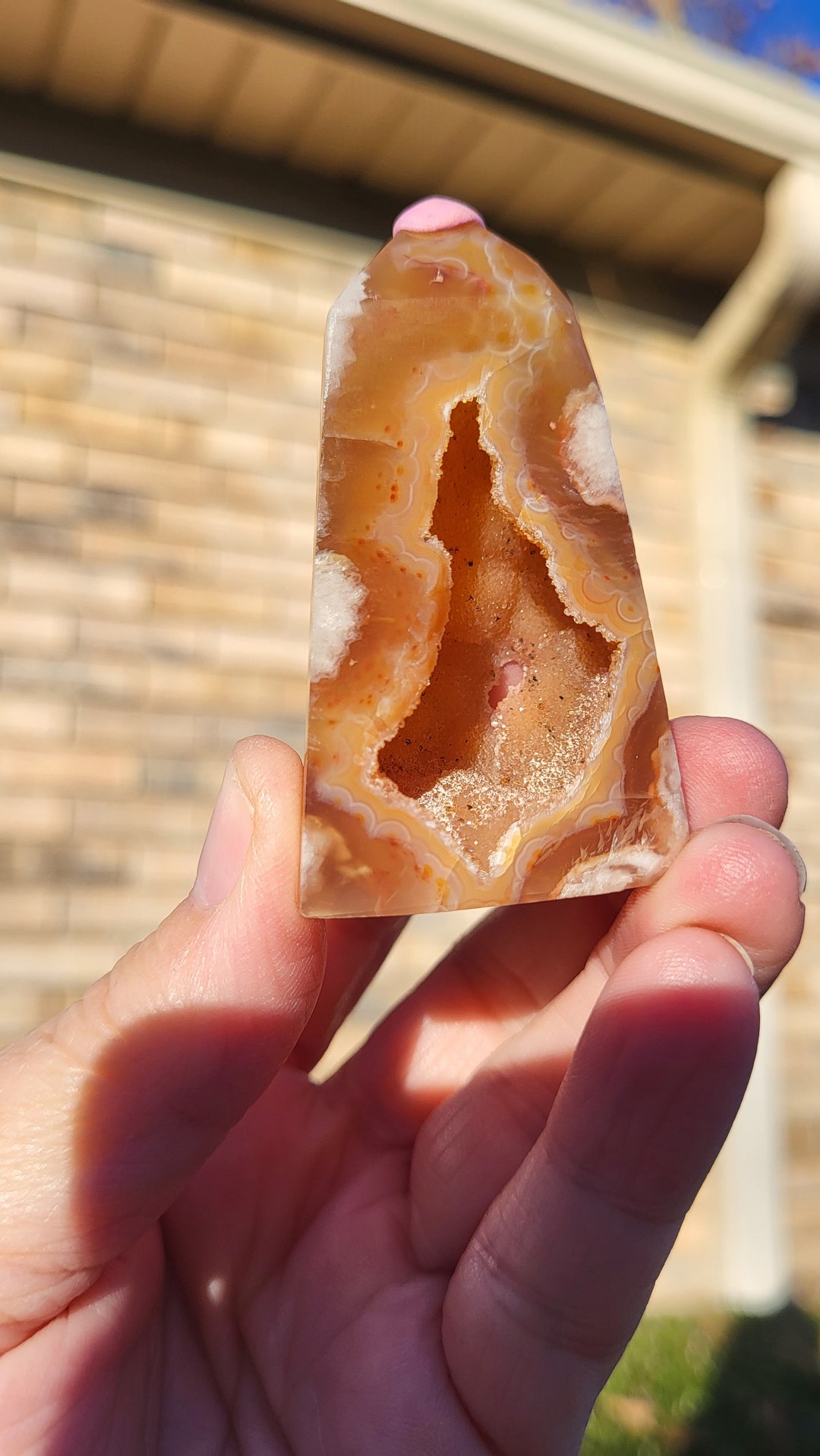 Druzy Carnelian Flower Agate 1228 Tower BEAUTIFUL Rare and Unique - Etsy