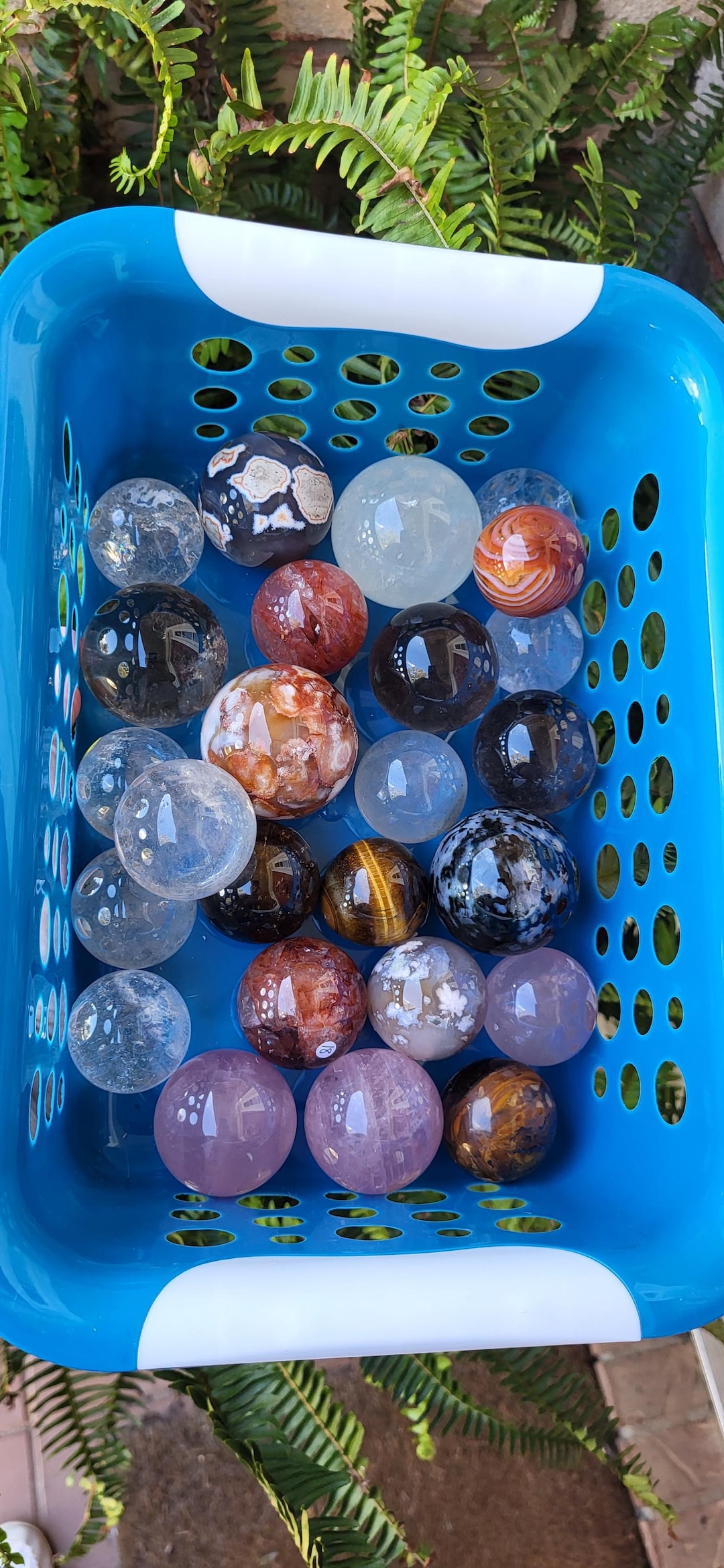 Multiple Sphere Set. 25 Various Spheres, Rose Quartz, Clear Quartz ...