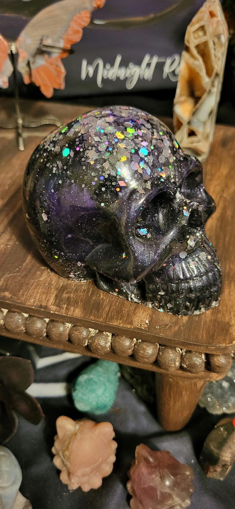 Epoxy Resin Skull With Glitter and Purple Mica Design - Etsy
