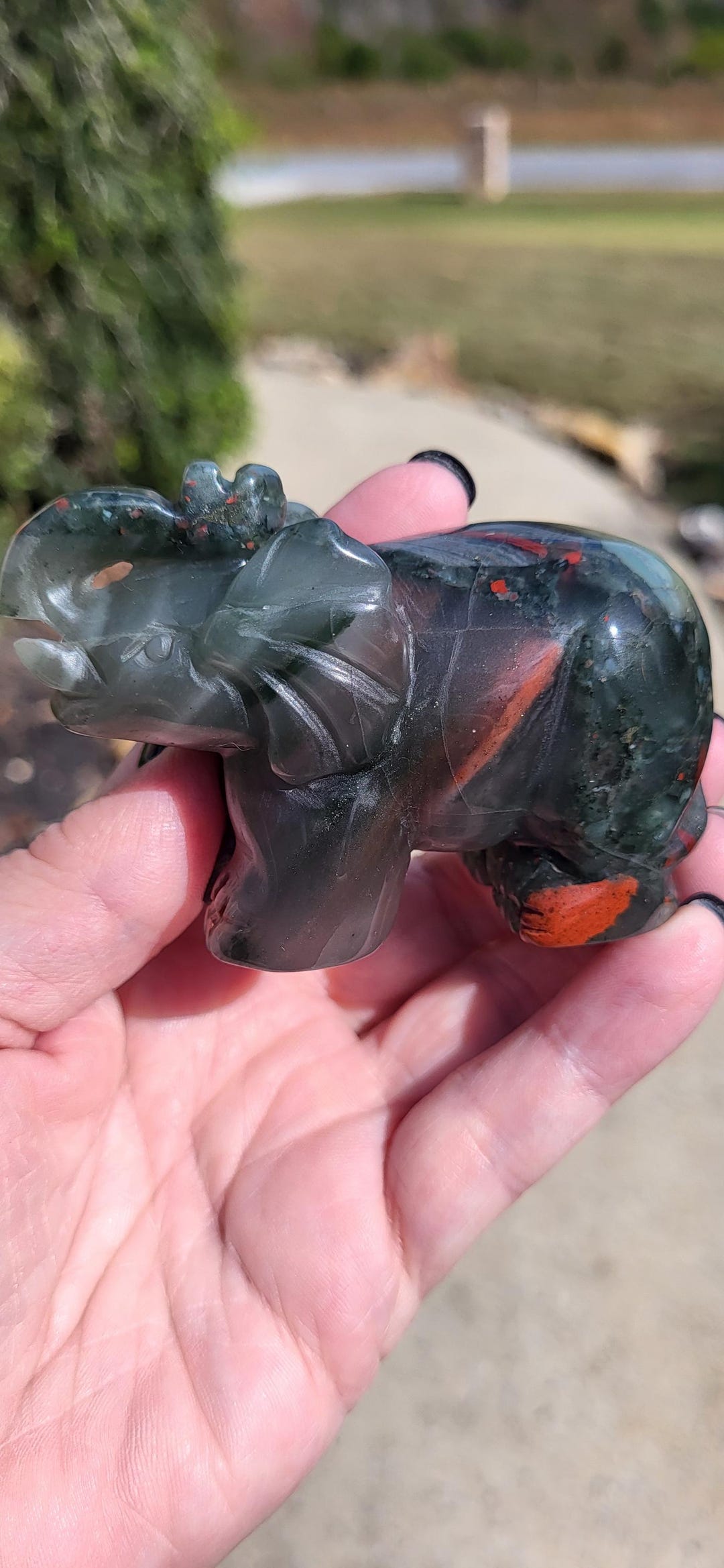 African Bloodstone Elephant Carving, BEAUTIFUL Piece With Great Colors ...