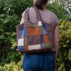 Patchwork Tote Crochet Pattern | Large Sturdy Carry All Bag | Digital ...