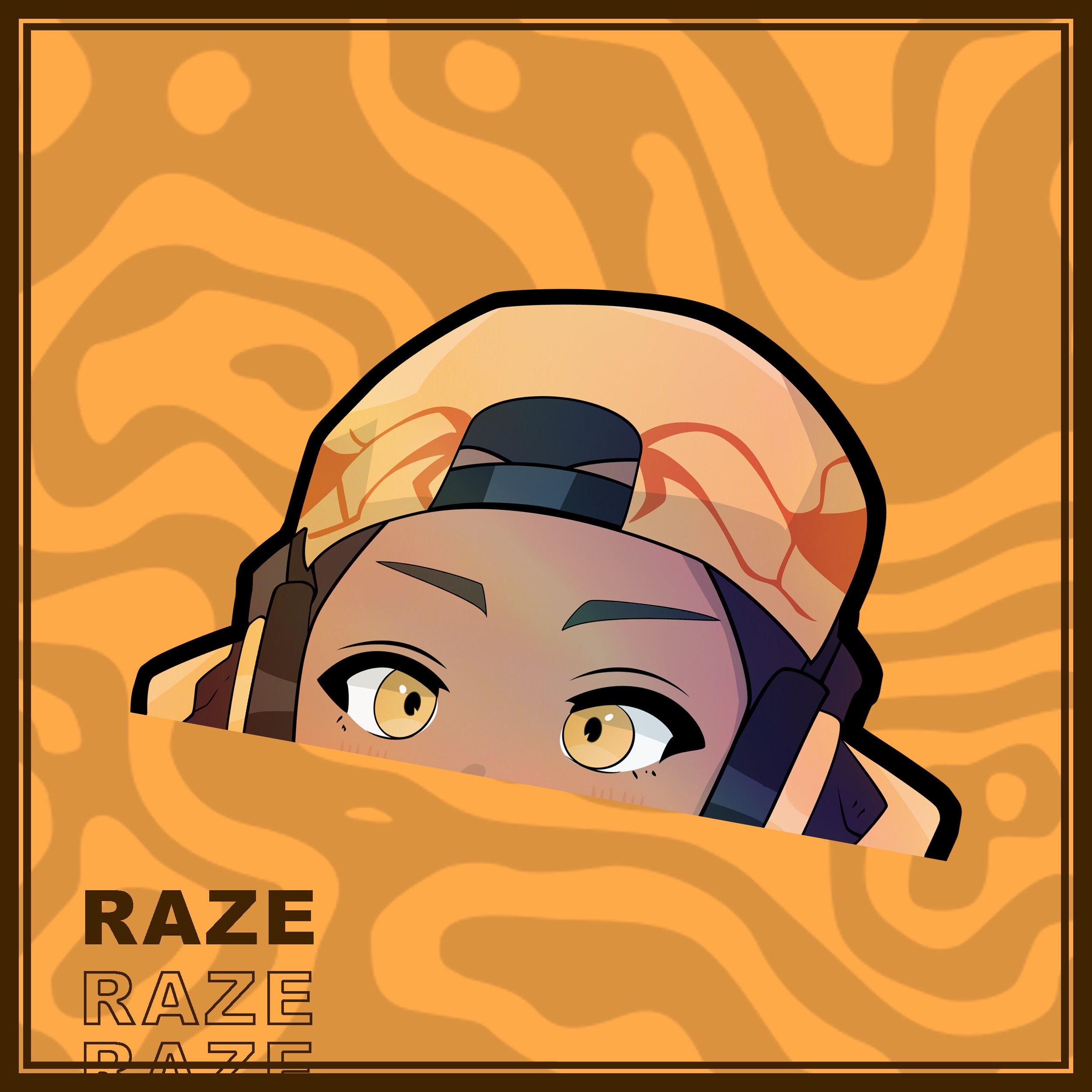 Raze Holographic Peeker Sticker Valorant - Etsy