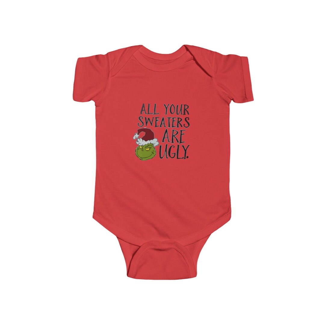 Grinch Baby Bodysuit, Christmas Toddler Outfit, Funny Holiday Shirt ...