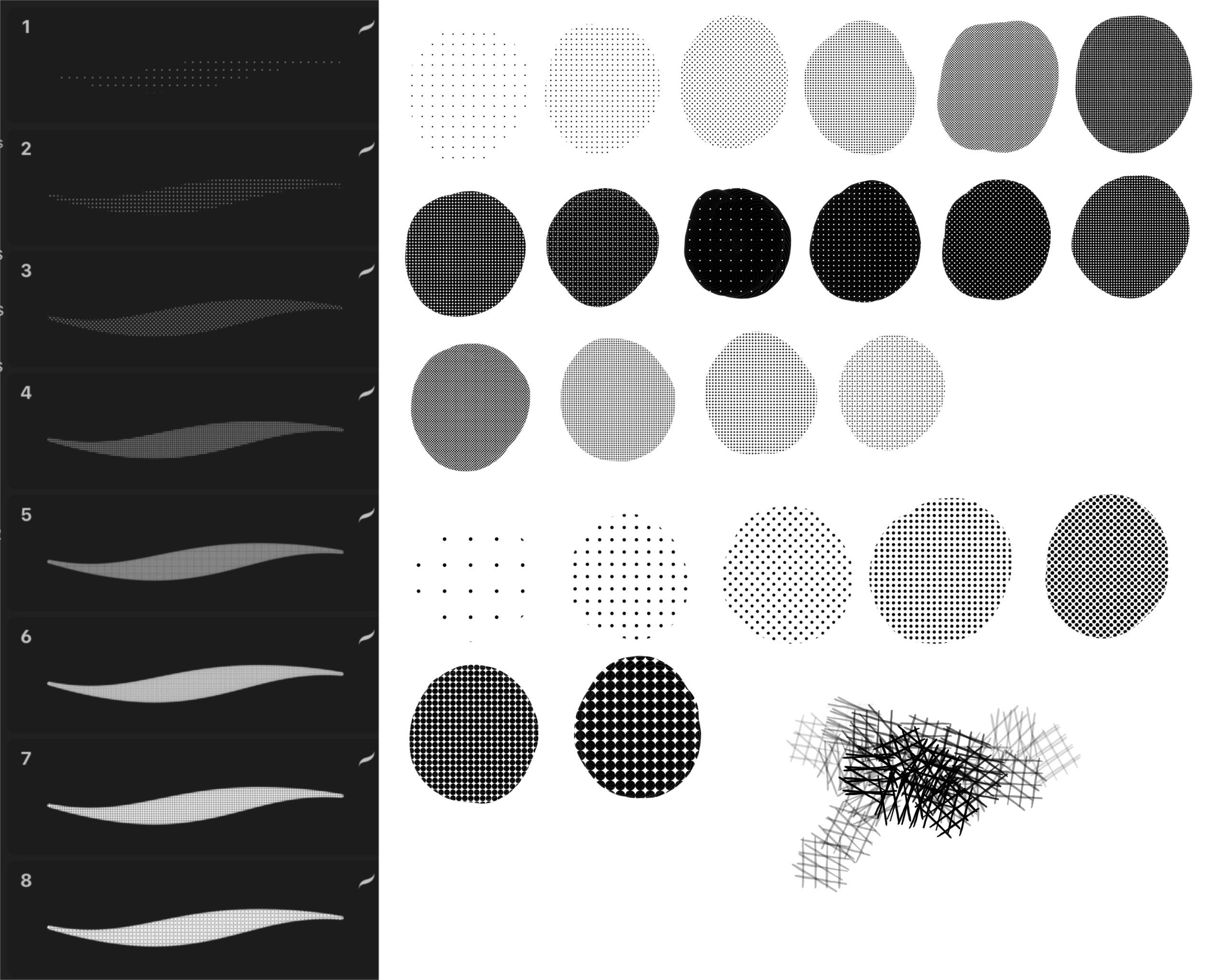 Basic Screentones Halftone Dotted Brushes Procreate - Etsy