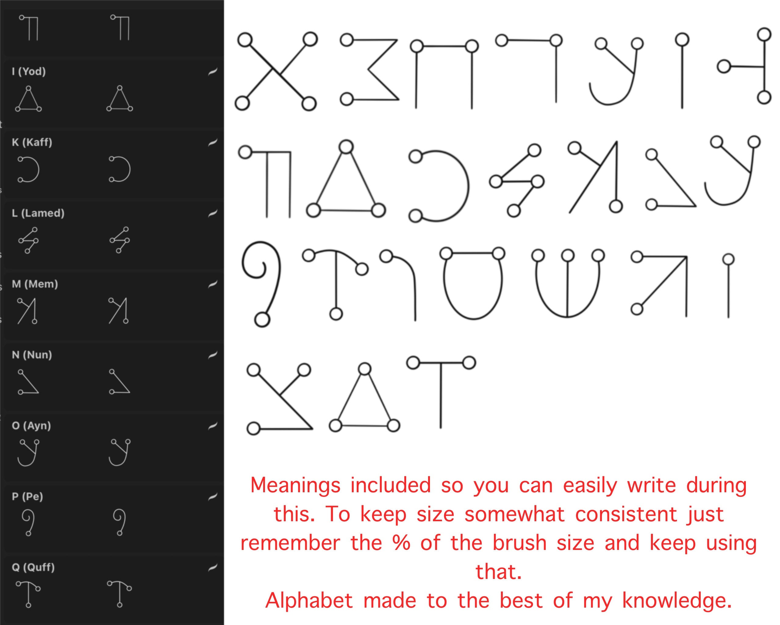 Angelic Script Celestial Alphabet Stamp Brushes Procreate - Etsy