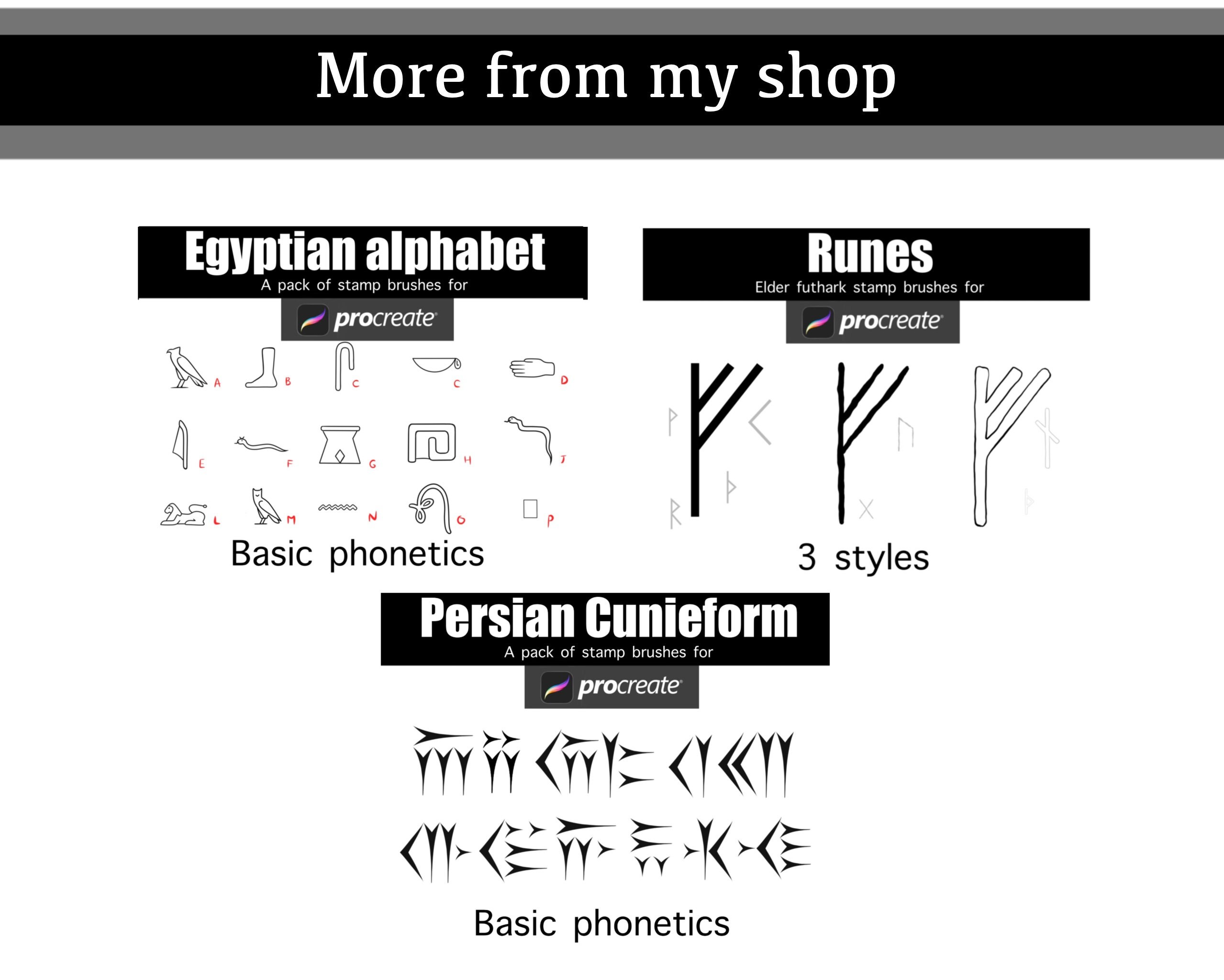 Angelic Script Celestial Alphabet Stamp Brushes Procreate - Etsy