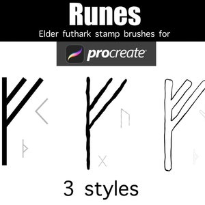 Elder Futhark Scandinavian Runes Basic Stamp Brushes for Procreate - Etsy
