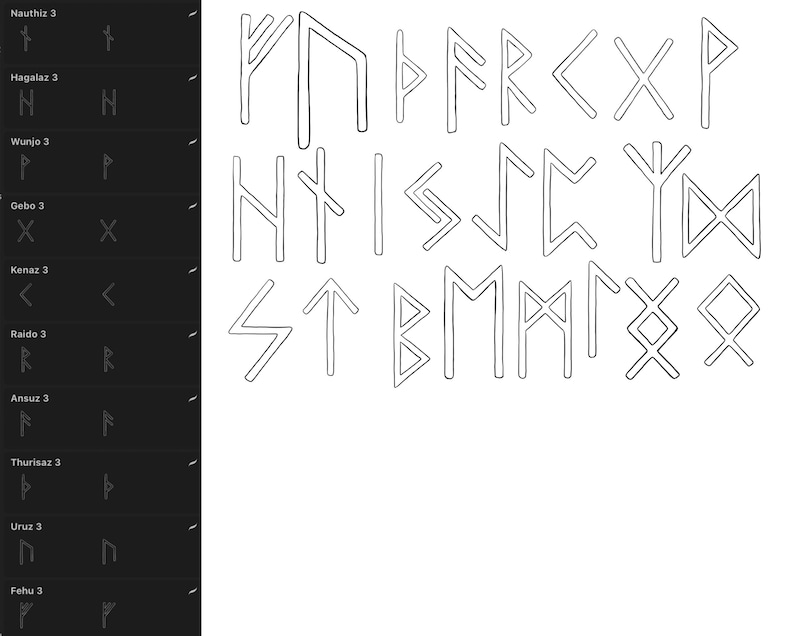 Elder Futhark Scandinavian Runes Basic Stamp Brushes for Procreate - Etsy