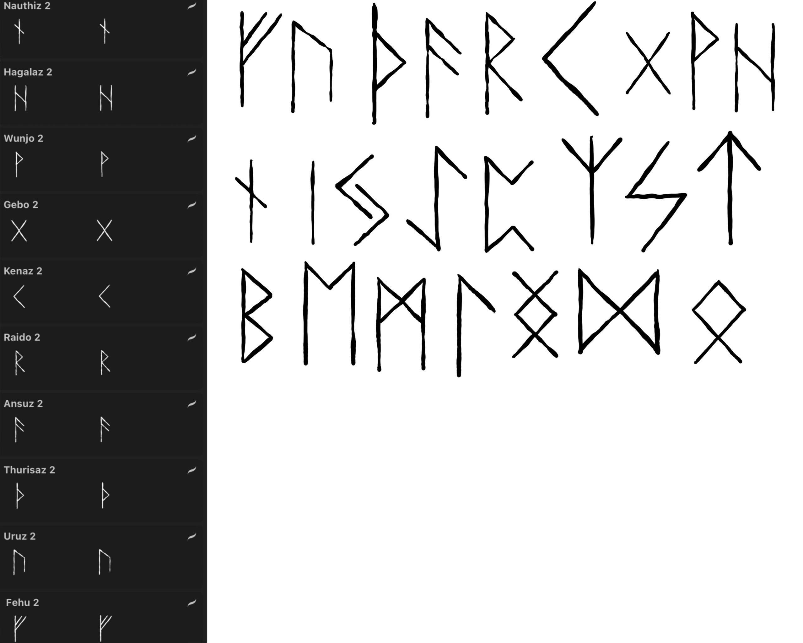 Elder Futhark Scandinavian Runes Basic Stamp Brushes for Procreate - Etsy