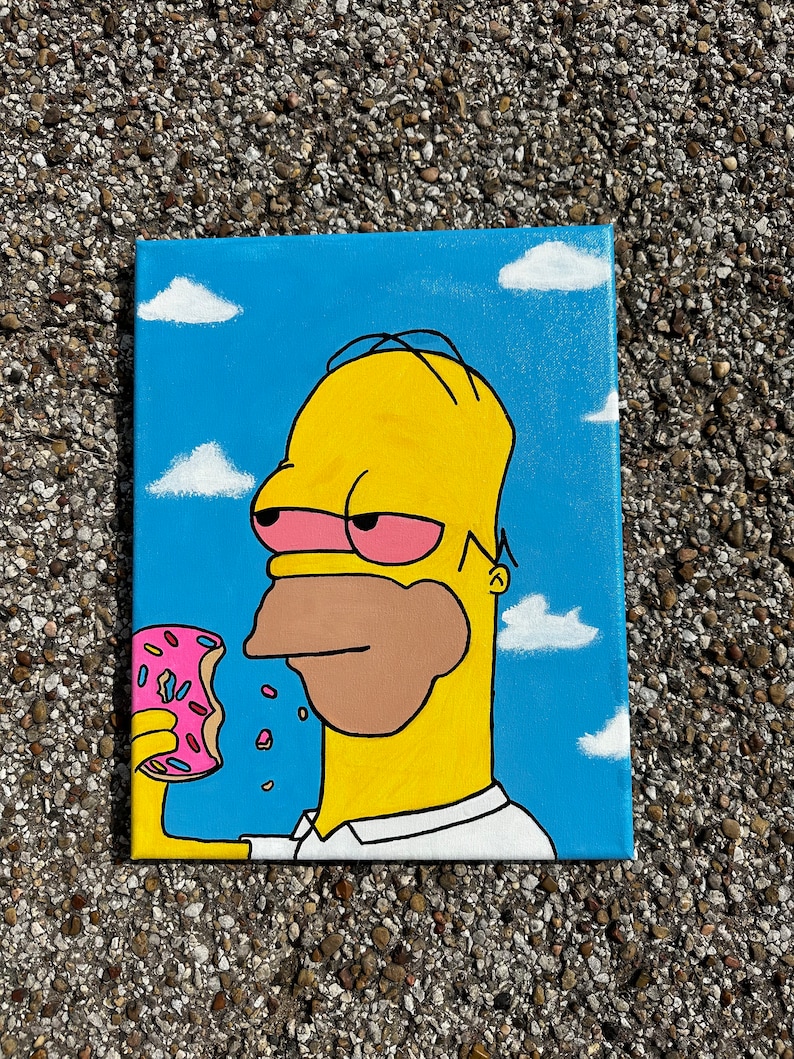 Homer Simpson Faded Painting - Etsy