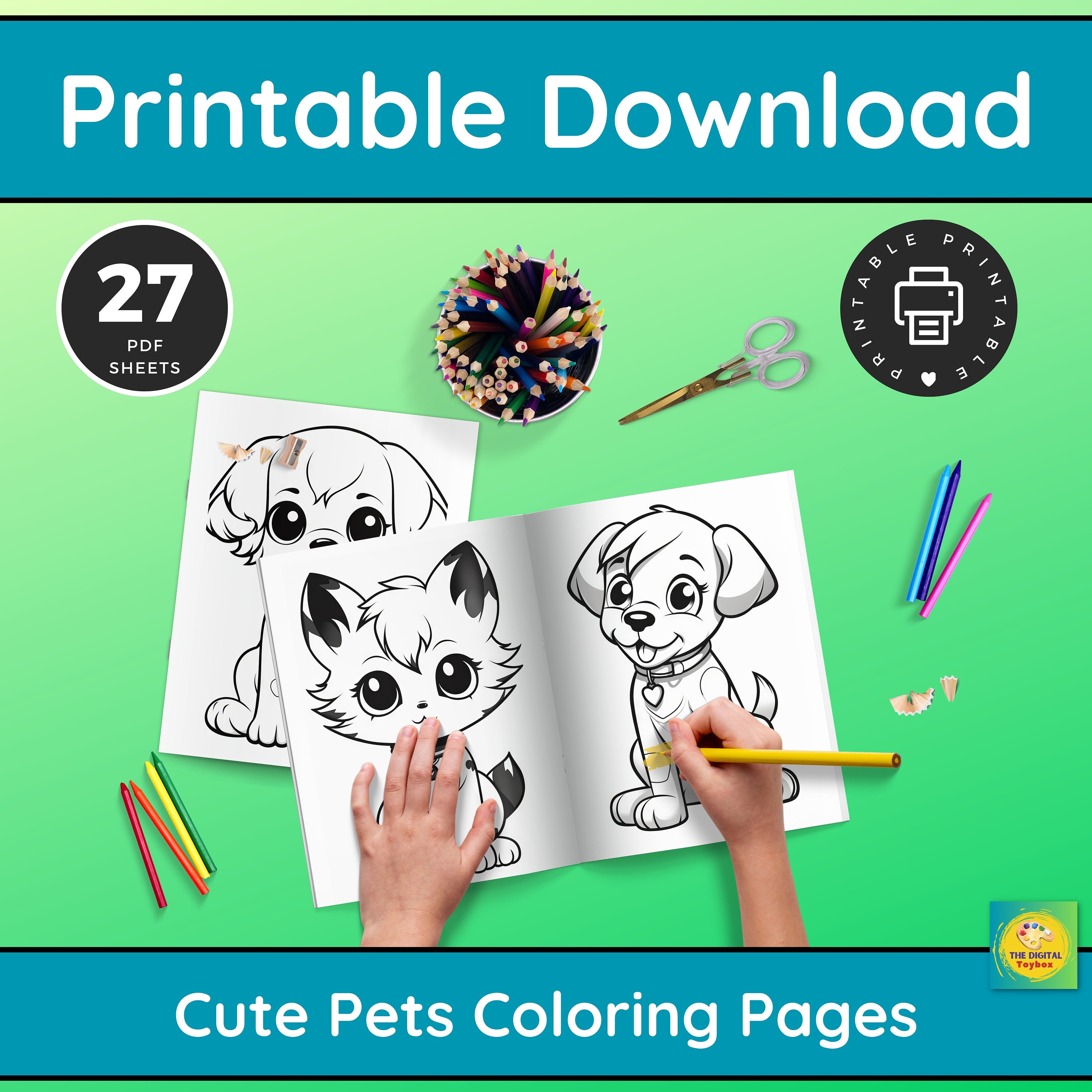 Cute Pets Coloring Pages for Kids | Printable | Animal Coloring Pages ...