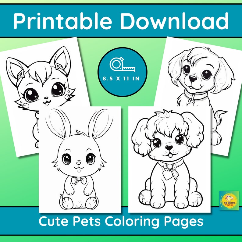 Cute Pets Coloring Pages for Kids Printable Animal Coloring Pages for ...