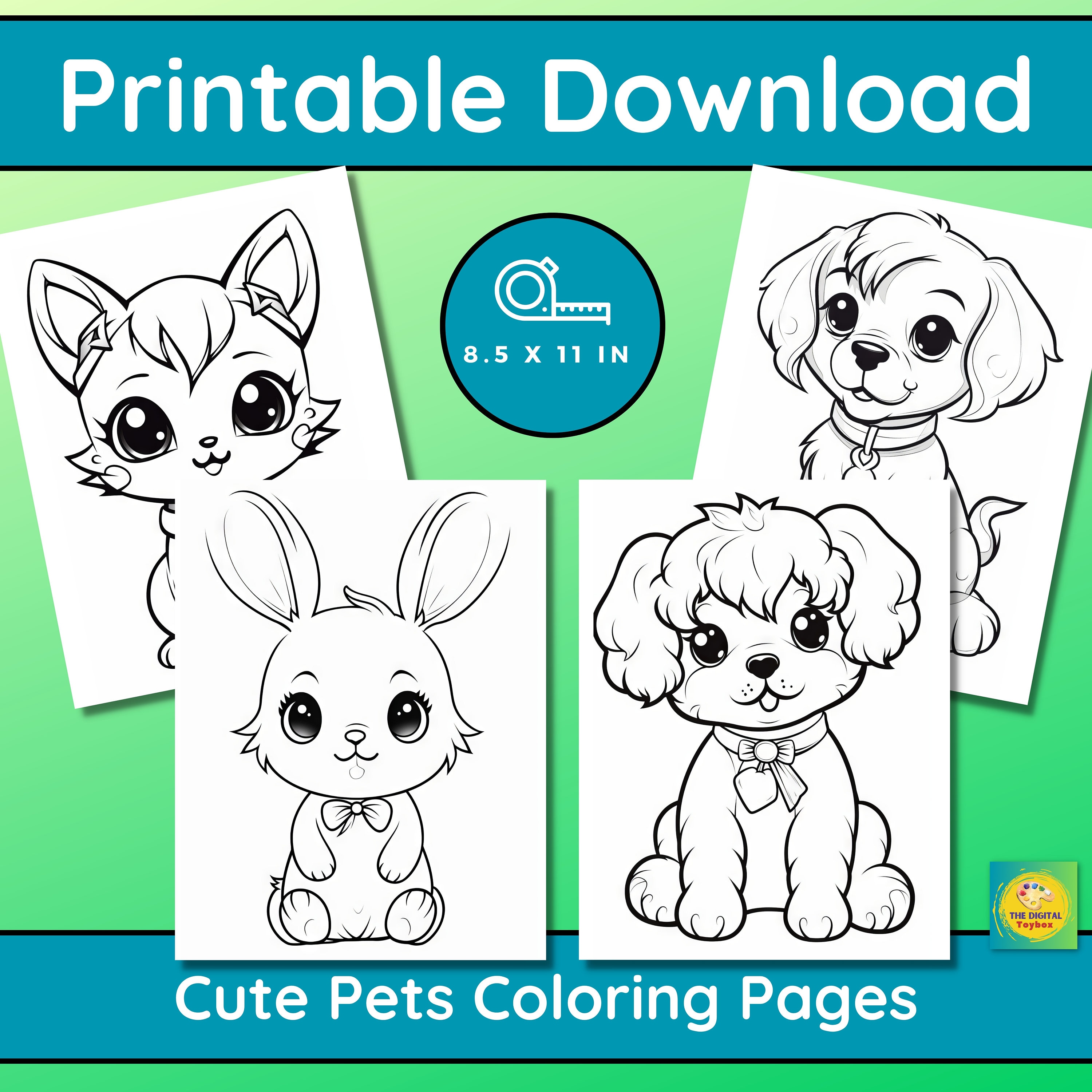 Cute Pets Coloring Pages for Kids Printable Animal Coloring Pages for ...