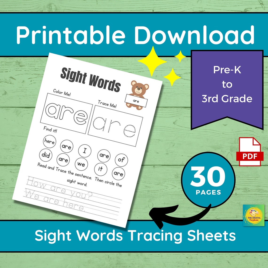 Sight Words Tracing Sheets | Educational Activities | Sight Word ...