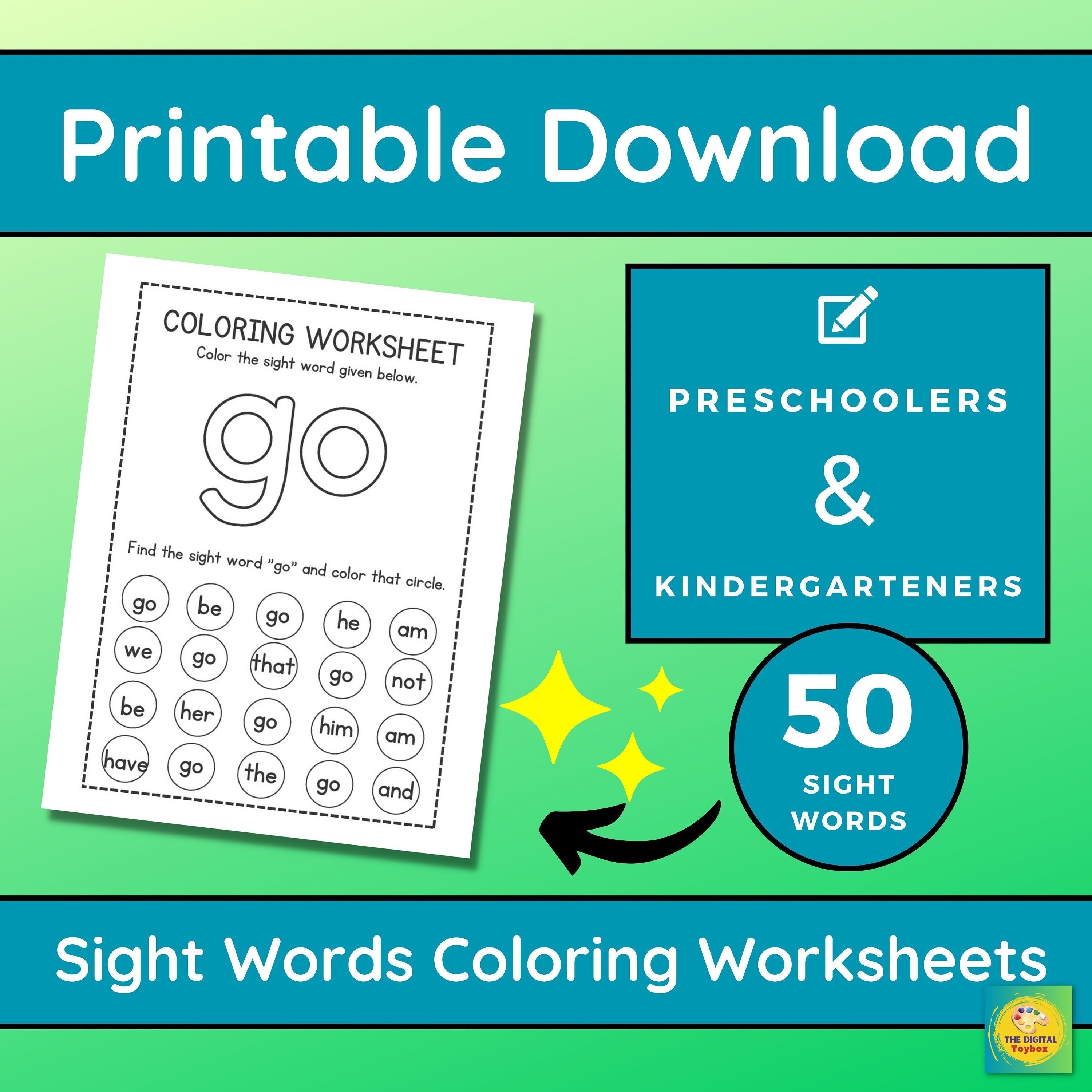 Sight Words for Preschool & Kindergarteners | Sight Word Worksheets ...