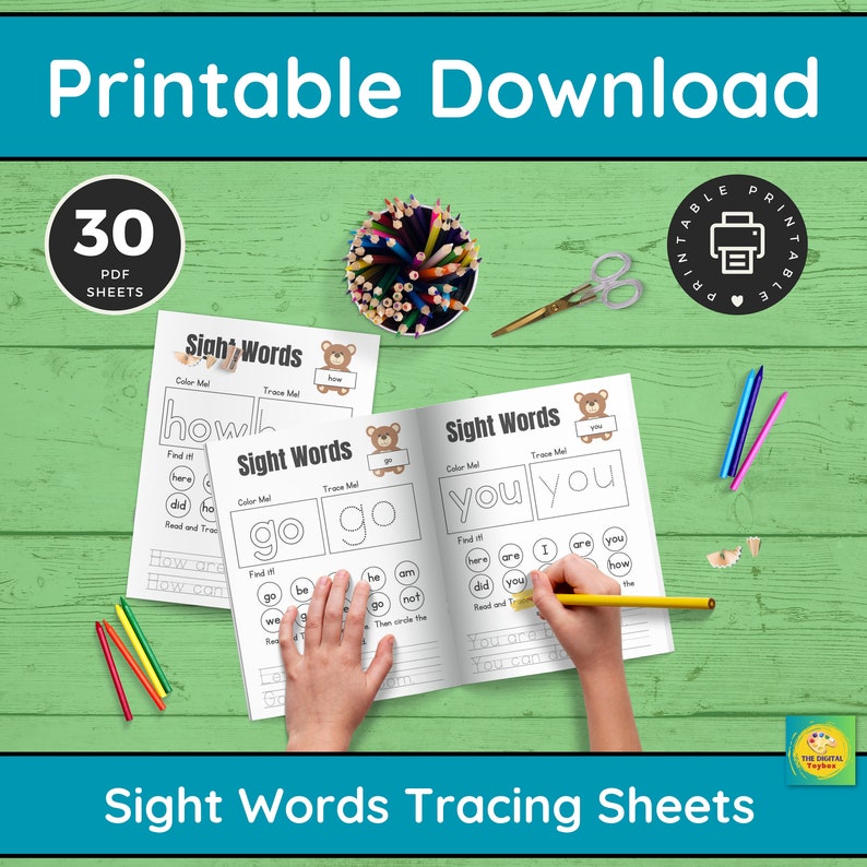 Sight Words Tracing Sheets Educational Activities Sight Word Worksheets ...