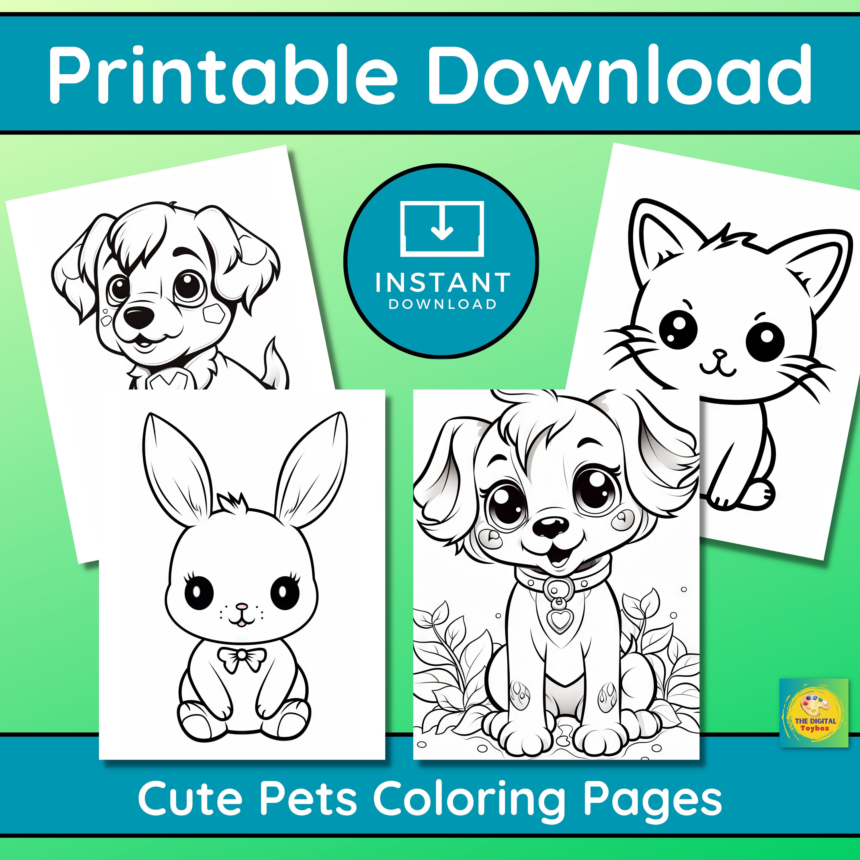 Cute Pets Coloring Pages for Kids Printable Animal Coloring Pages for ...
