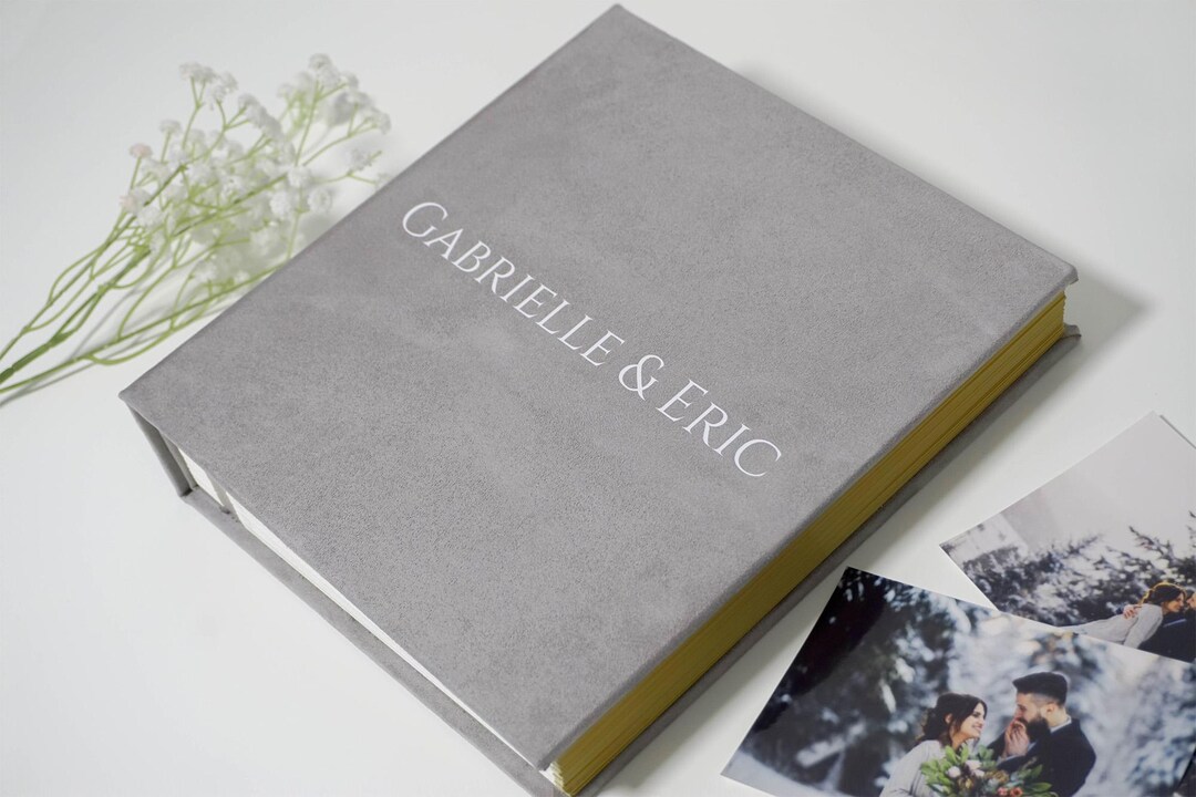 Personalized Luxurious Custom Photo Album | Handcrafted Suede Memory ...