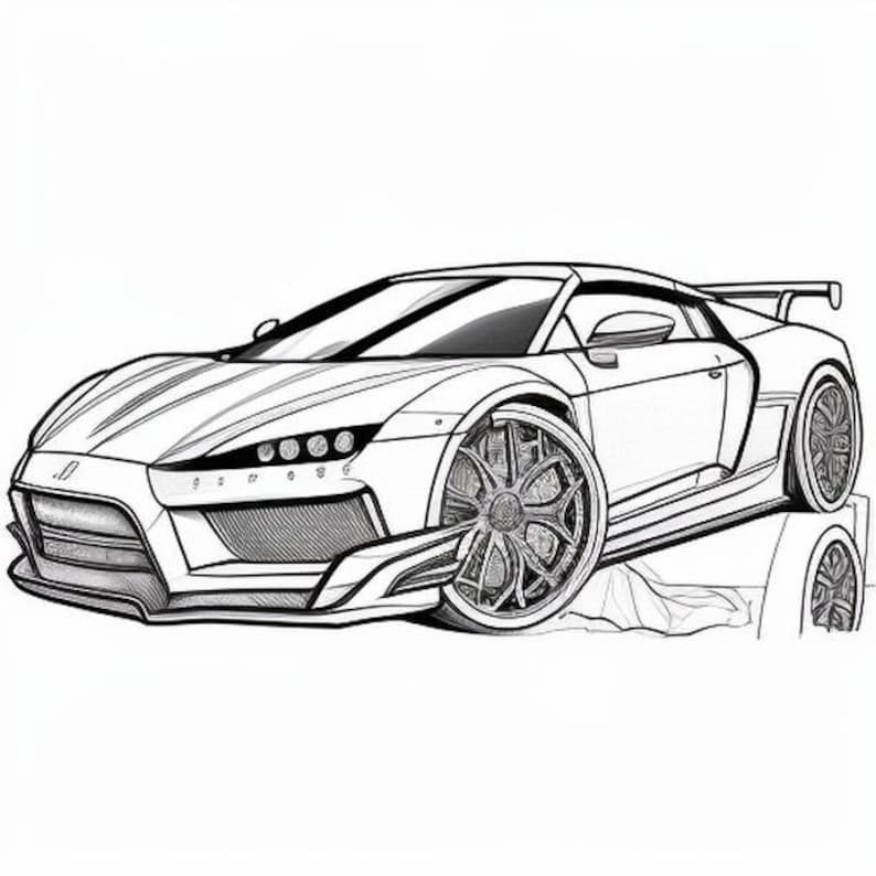 About 100 Car Coloring Pages for Kids - Etsy