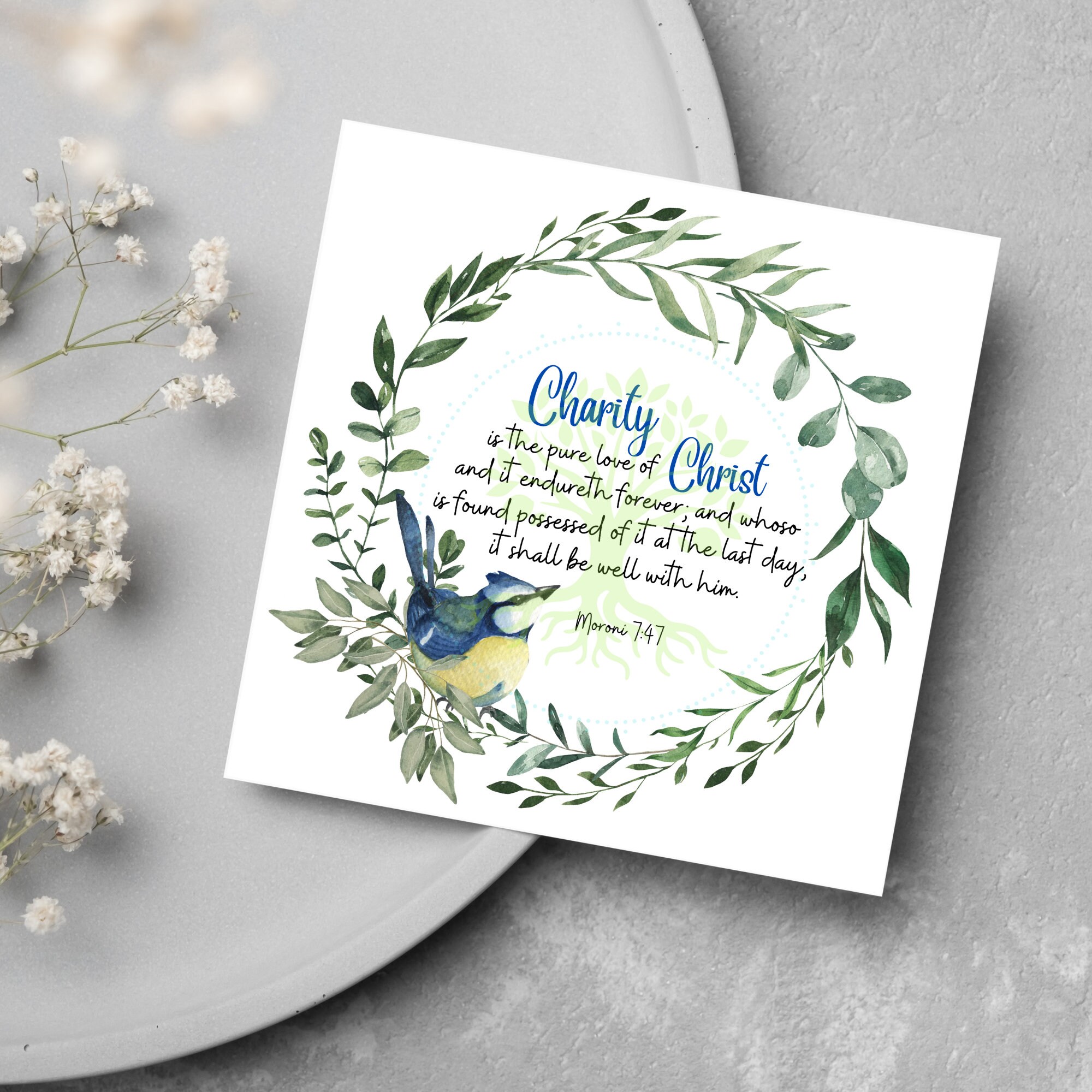 Charity Pure Love Christ, LDS Art Download, Book of Mormon Quote, Bird ...