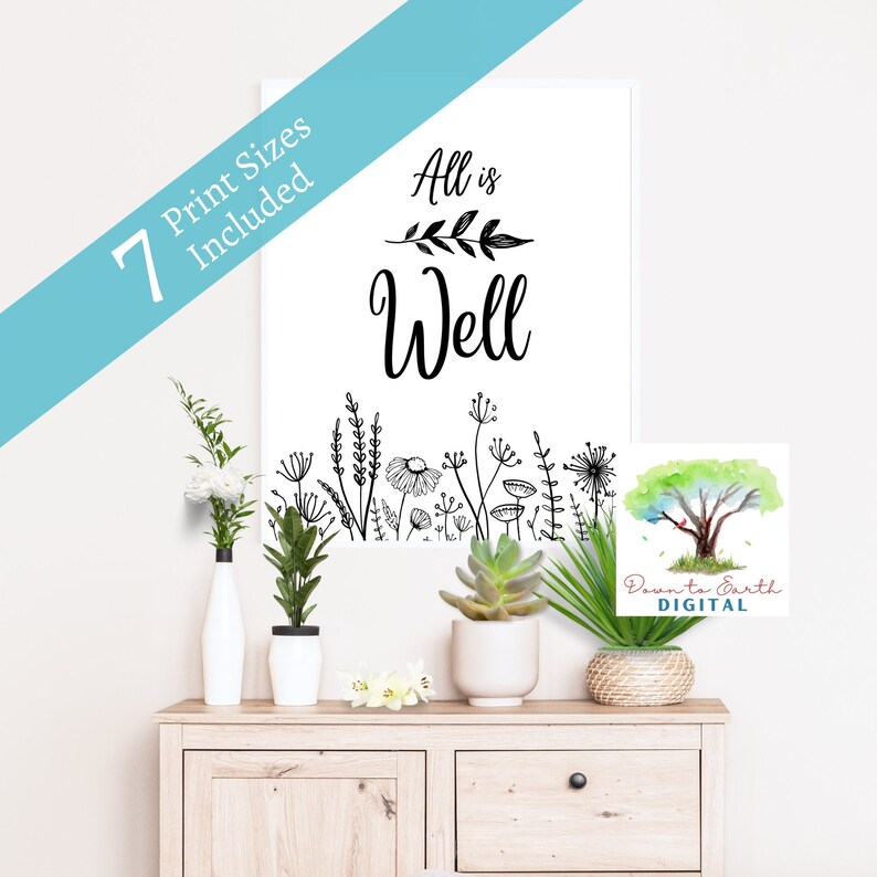 All is Well Printable LDS Hymn Wall Art Minimalist Christian - Etsy