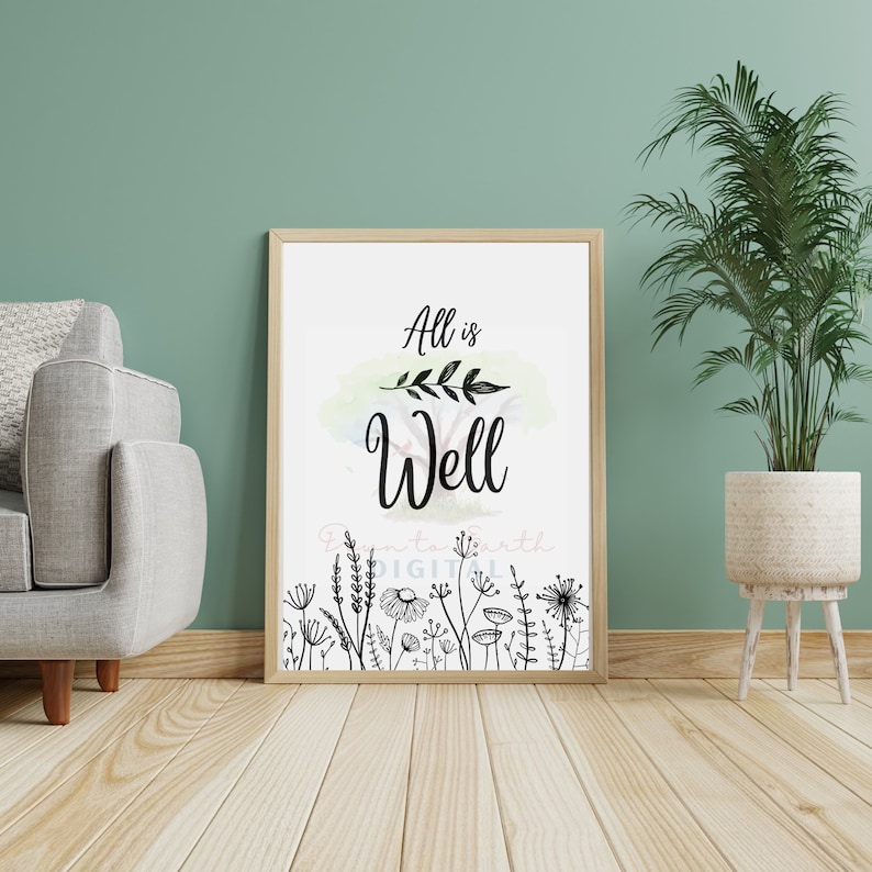 All is Well Printable LDS Hymn Wall Art Minimalist Christian - Etsy