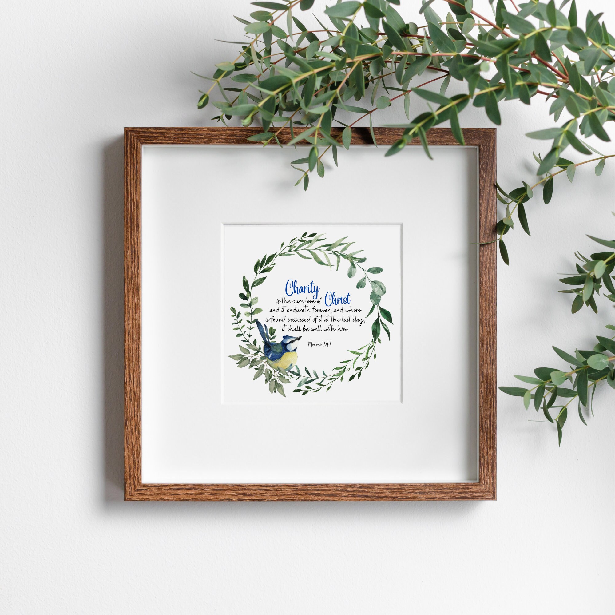 Charity Pure Love Christ, LDS Art Download, Book of Mormon Quote, Bird ...